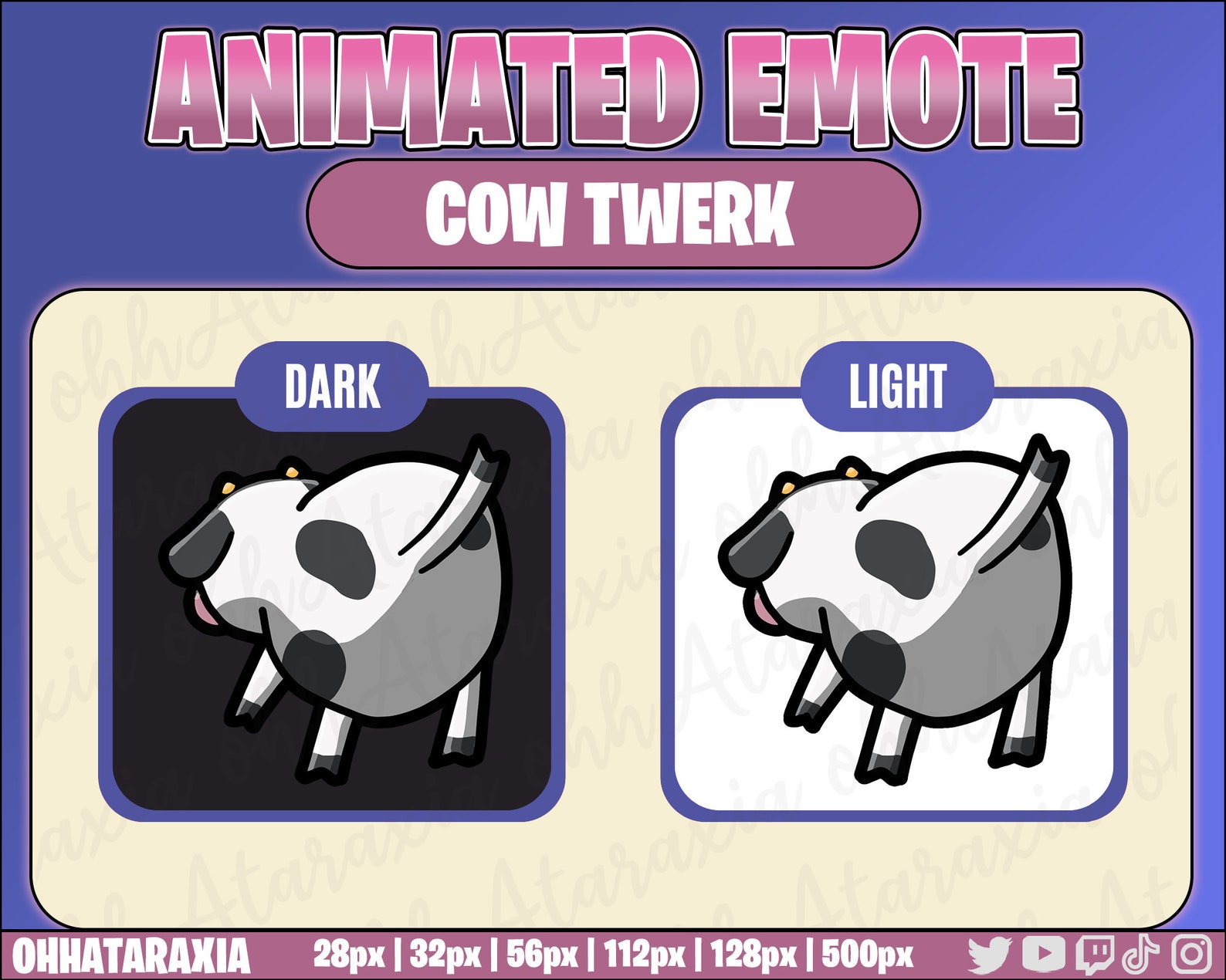 Animated Emote/alert - Cow Twerk - Instant Download - Ready to Use! - Etsy