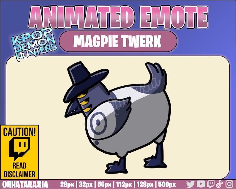 Animated Emote/alert - Magpie Twerk - Instant Download - Ready to Use ...