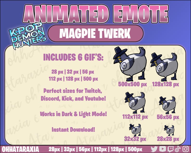 Animated Emote/alert - Magpie Twerk - Instant Download - Ready to Use ...