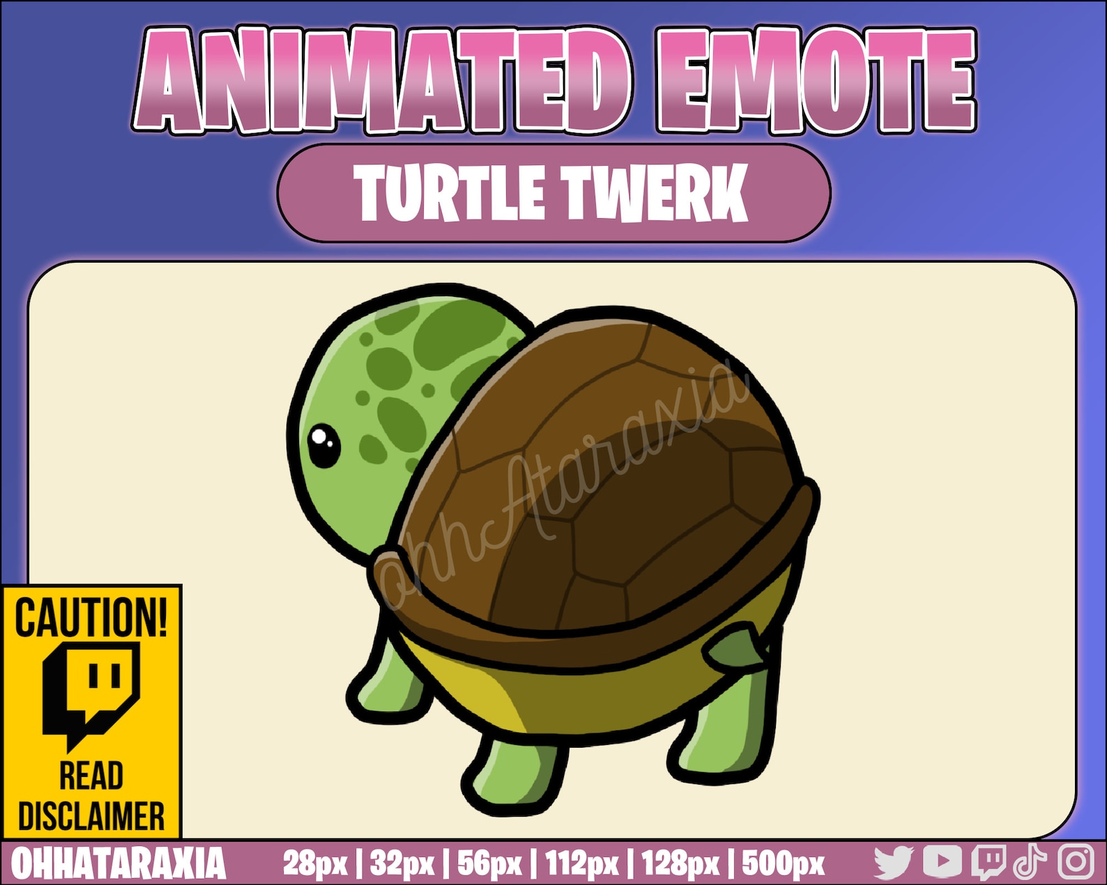 Animated Emote/alert - TURTLE Twerk - Instant Download - Ready to Use ...