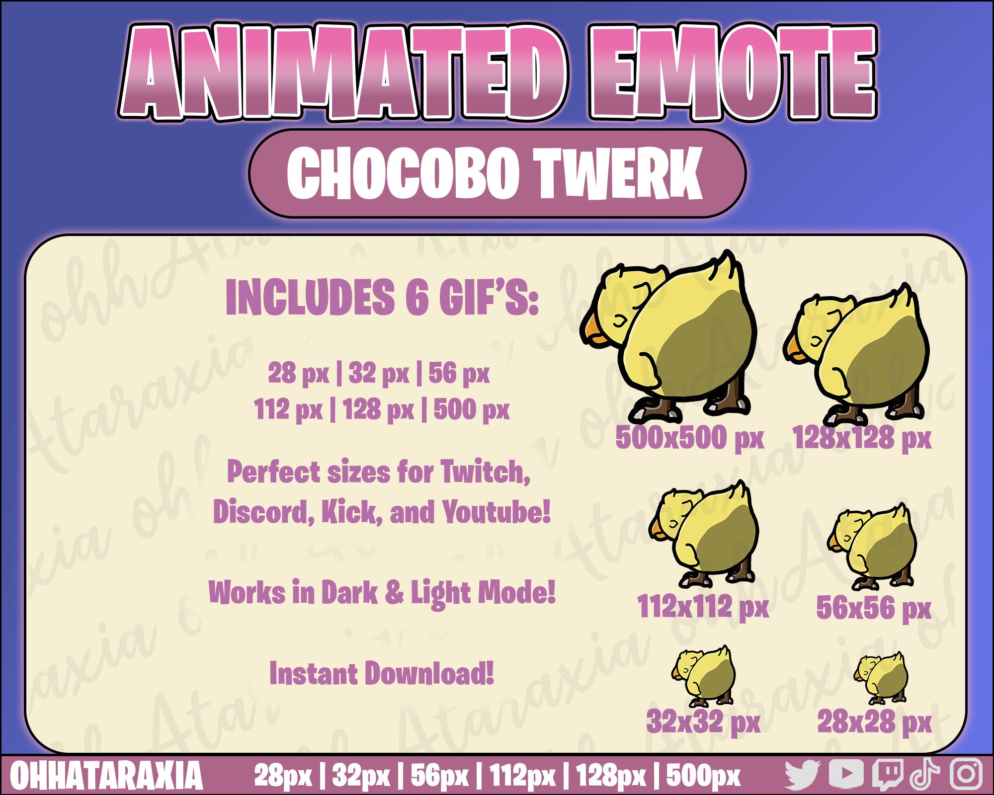 Animated Emote/alert - Chocobo Twerk - Instant Download - Ready to Use ...