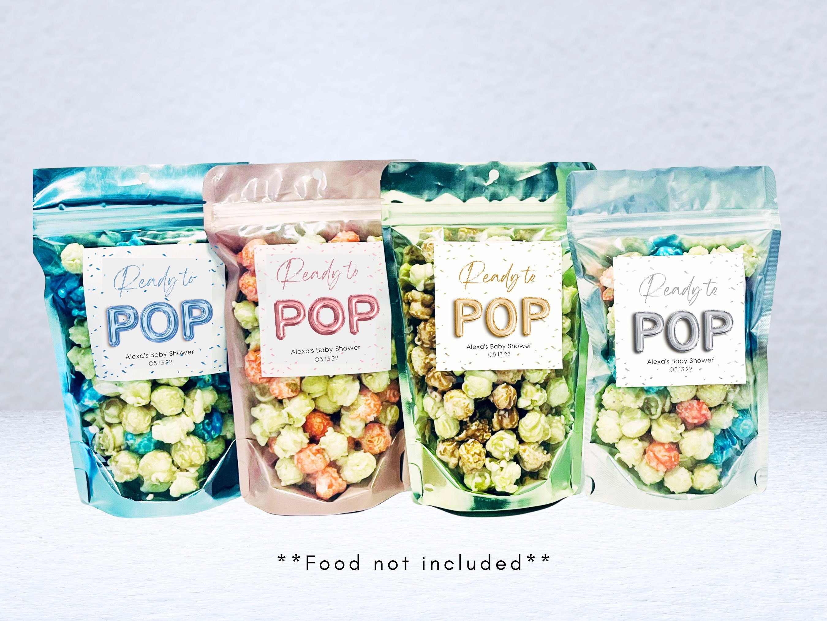 Baby Shower Ready to Pop Popcorn Treat Bags Baby Shower Favors Baby ...