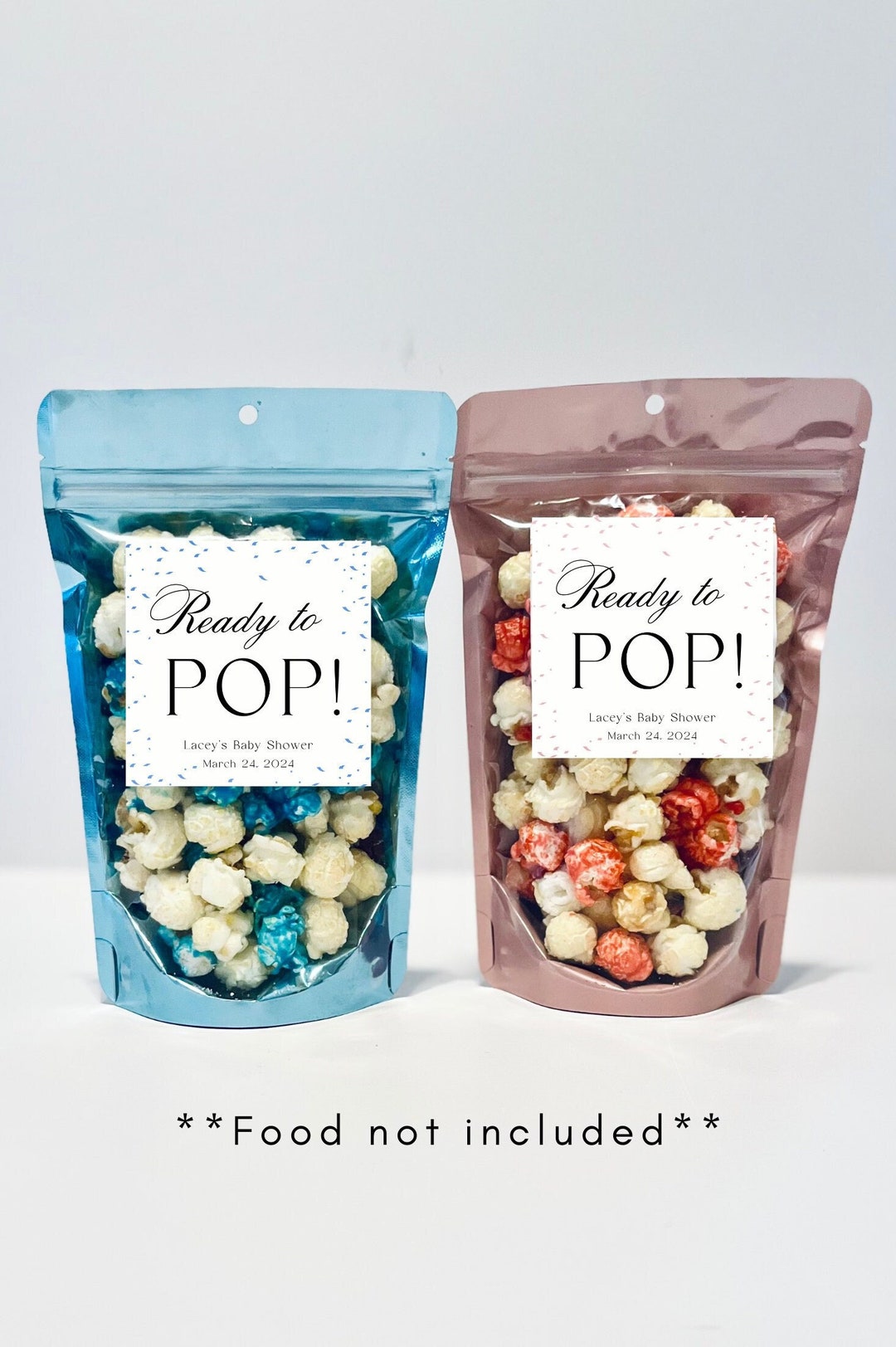 Baby Shower Ready to Pop Popcorn Treat Bags Baby Shower Favors Baby ...