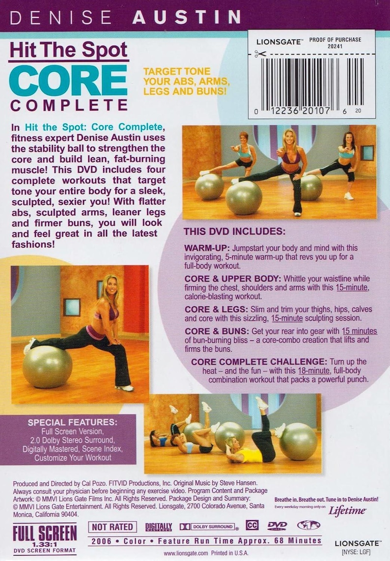 Denise Austin - Hit the Spot Core Complete - DVD - Etsy