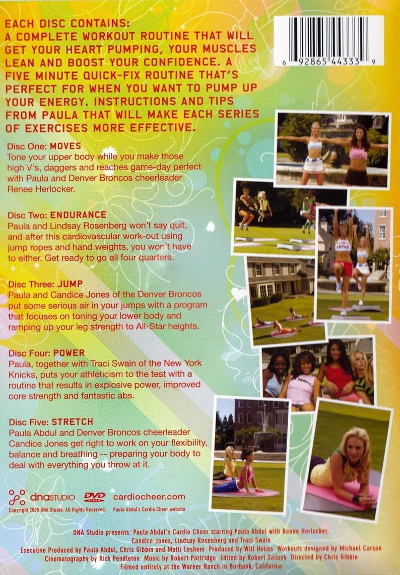 PAULA ABDUL - Cardio Cheer (5 Dvd Boxset) - DVD - Etsy