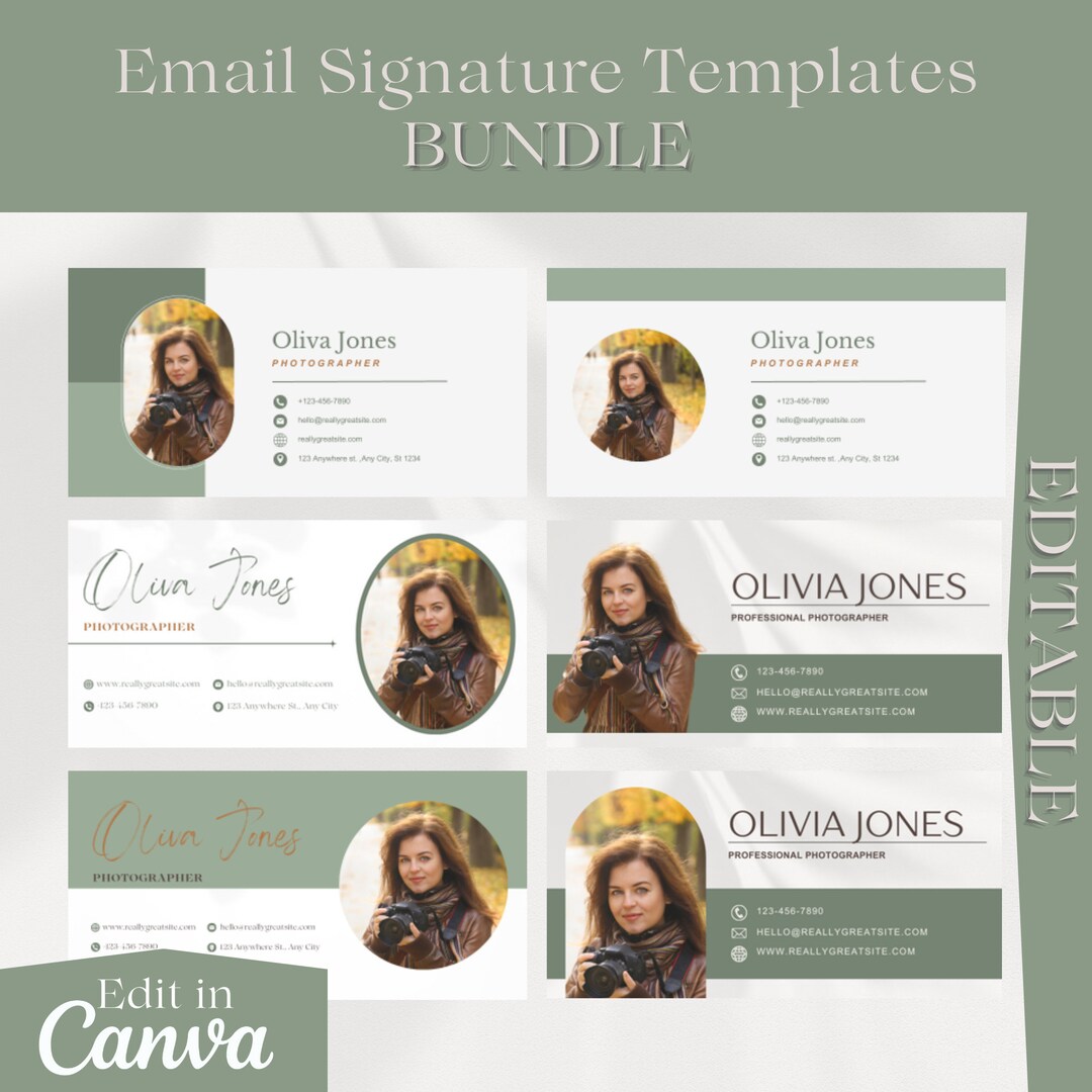 Email Signature Template BUNDLE| Editable in Canva | Minimalist ...