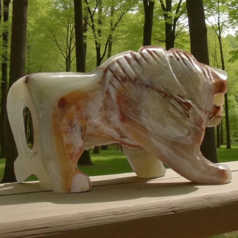 Lion Orange Stone Statue - Etsy