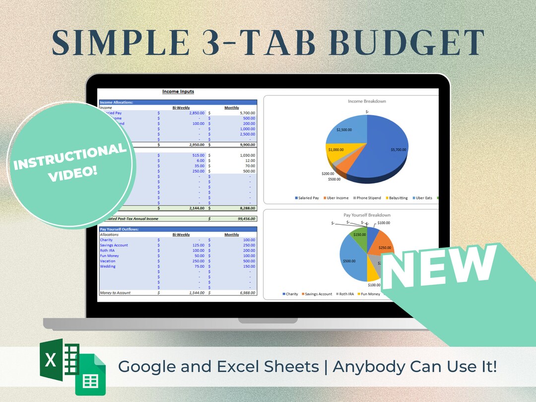 ABC Budget - Simple Spreadsheet for Excel, Google Sheets, Financial ...