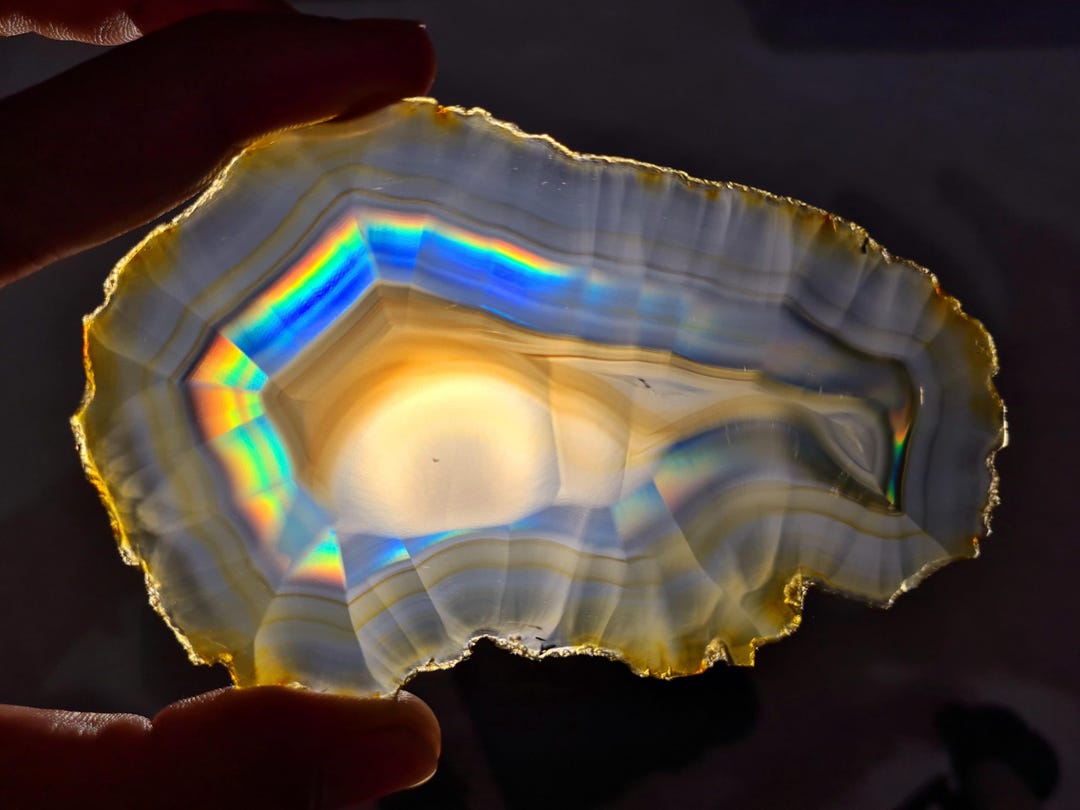Multifire Iris Rainbow Agate Slice | Incredible Rainbow Agate Slice ...