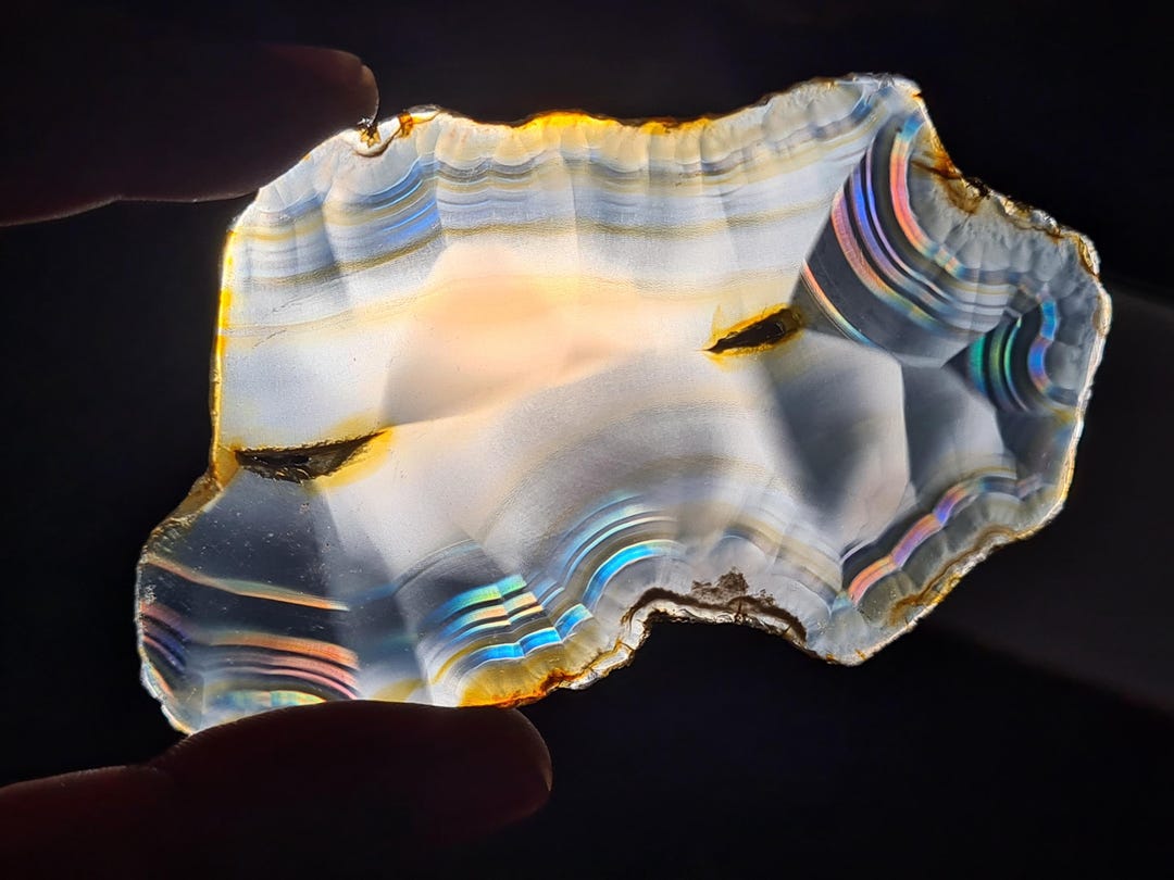 Multilayer Iris Rainbow Agate Slab | Incredible Rainbow Agate Slice ...