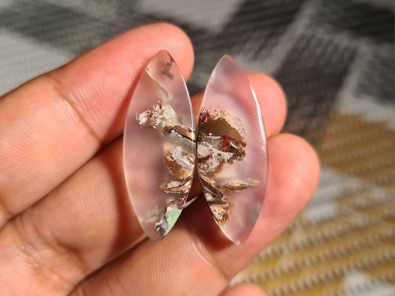 Confetti Chrysocolla With Copper Pair Confetti Chrysocolla in ...