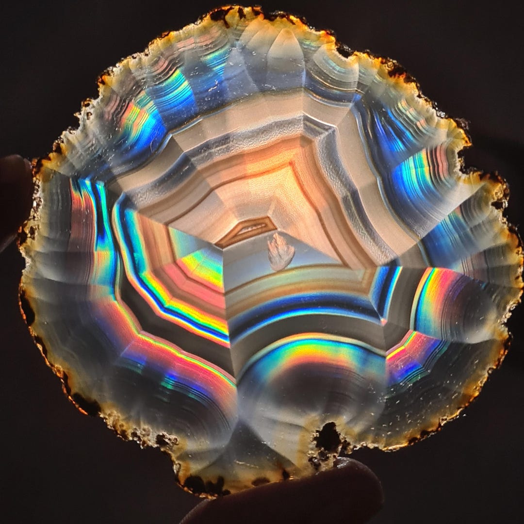 70.00 Ct Super Quality Indonesian Rainbow Iris Agate – Stunning Natural ...