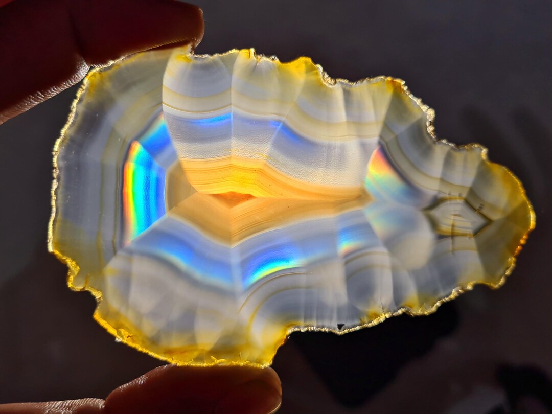 Multifire Iris Rainbow Agate Slice | Incredible Rainbow Agate Slice ...