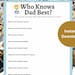 All About Dad Fathers Day Gift All About My Dad Game Kids Fun Game for ...