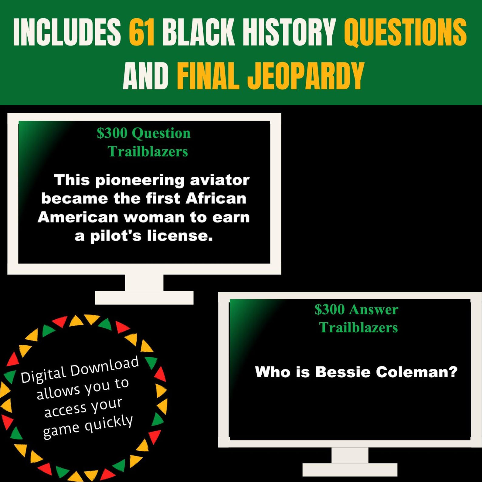 BLACK HISTORY JEOPARDY, Black History Game, Black Trivia, Black Game ...
