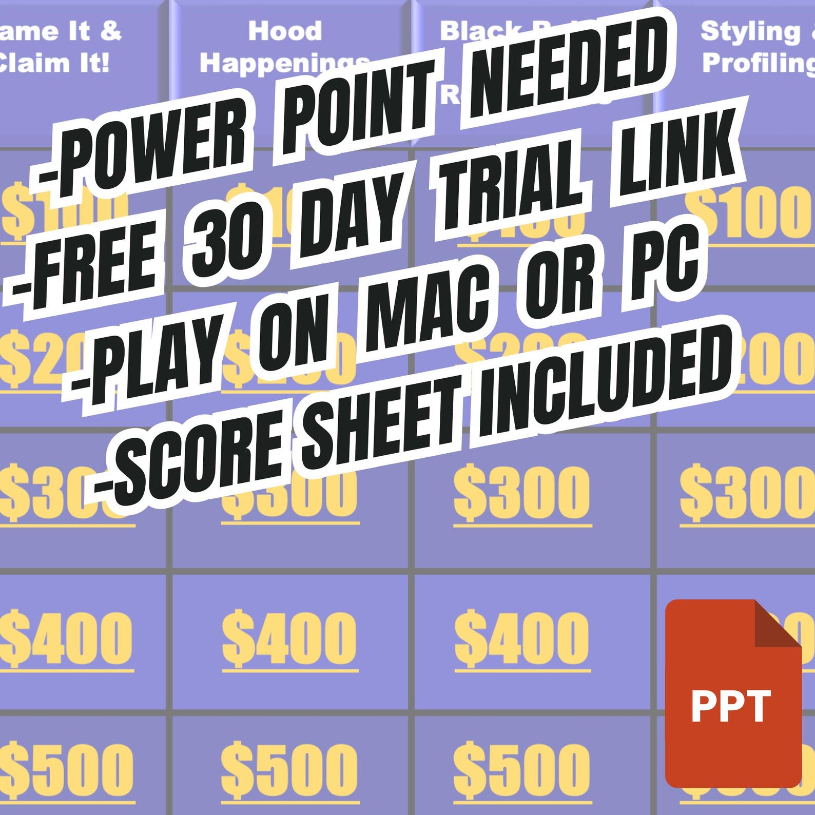 Growing up Black Trivia Game: Customizable Powerpoint Game - Etsy