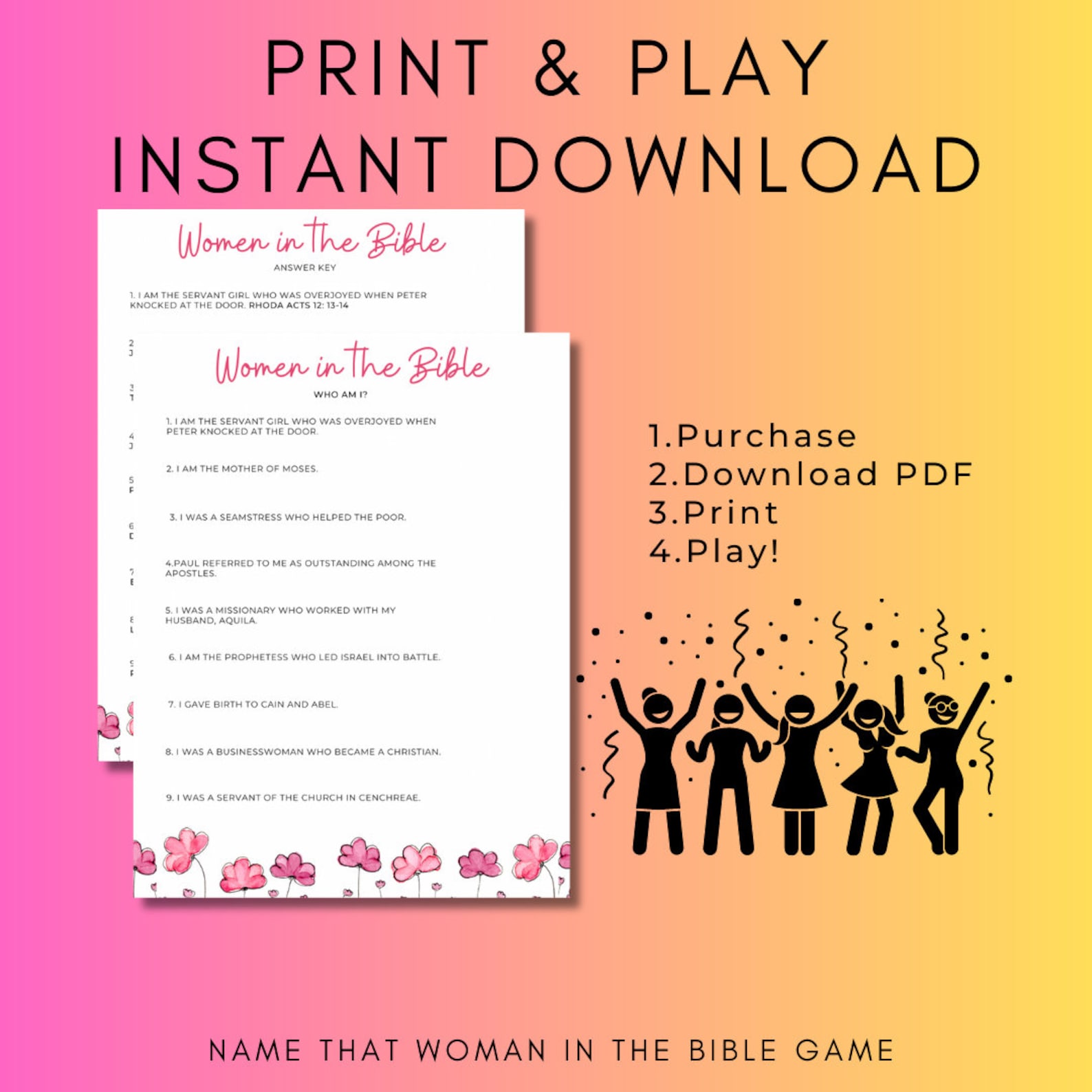 BIBLE TRIVIA GAME Women in the Bible Game Name That Woman in the Bible ...