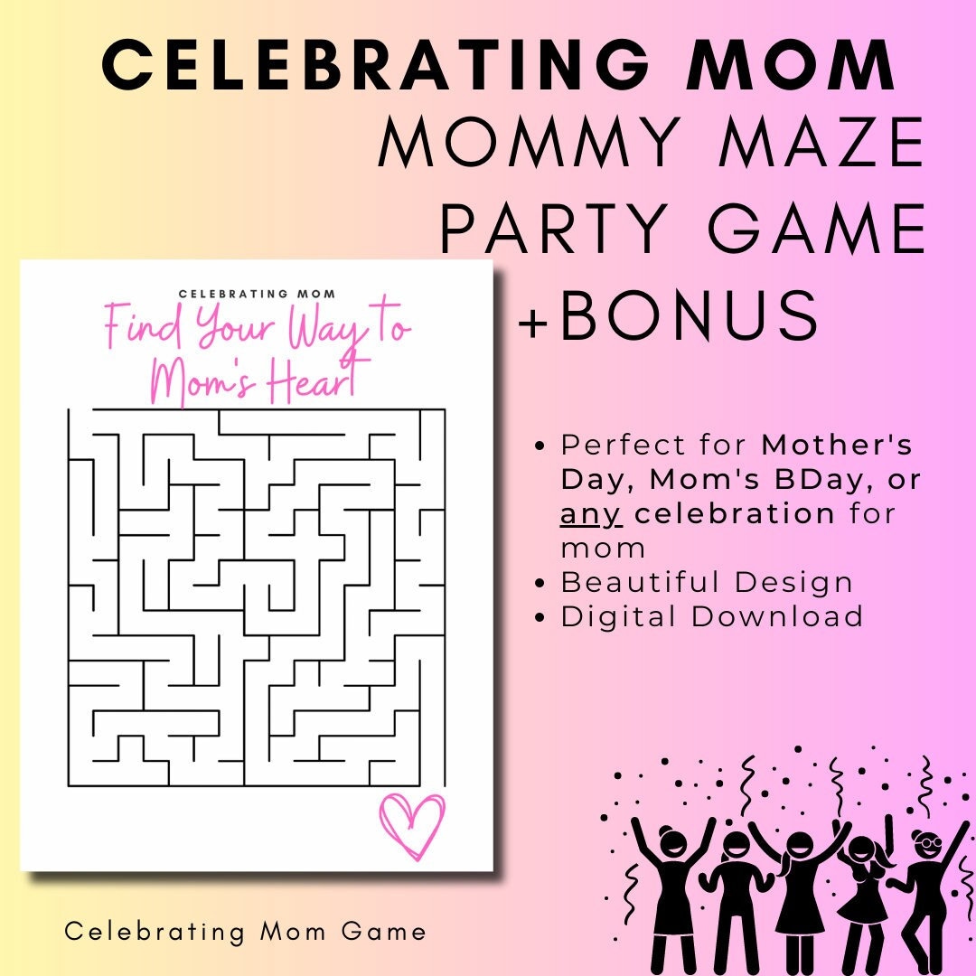 Mother's Day Mommy Maze Game: Printable Party Activity (digital ...
