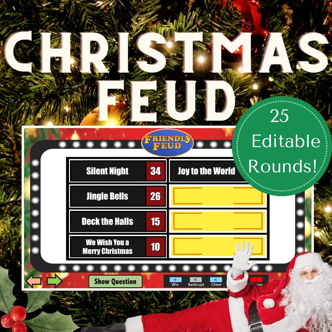 CHRISTMAS FAMILY FEUD Game, Christmas Party Game, Holiday Family Feud ...