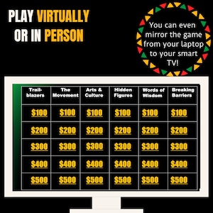 BLACK HISTORY JEOPARDY, Black History Game, Black Trivia, Black Game ...