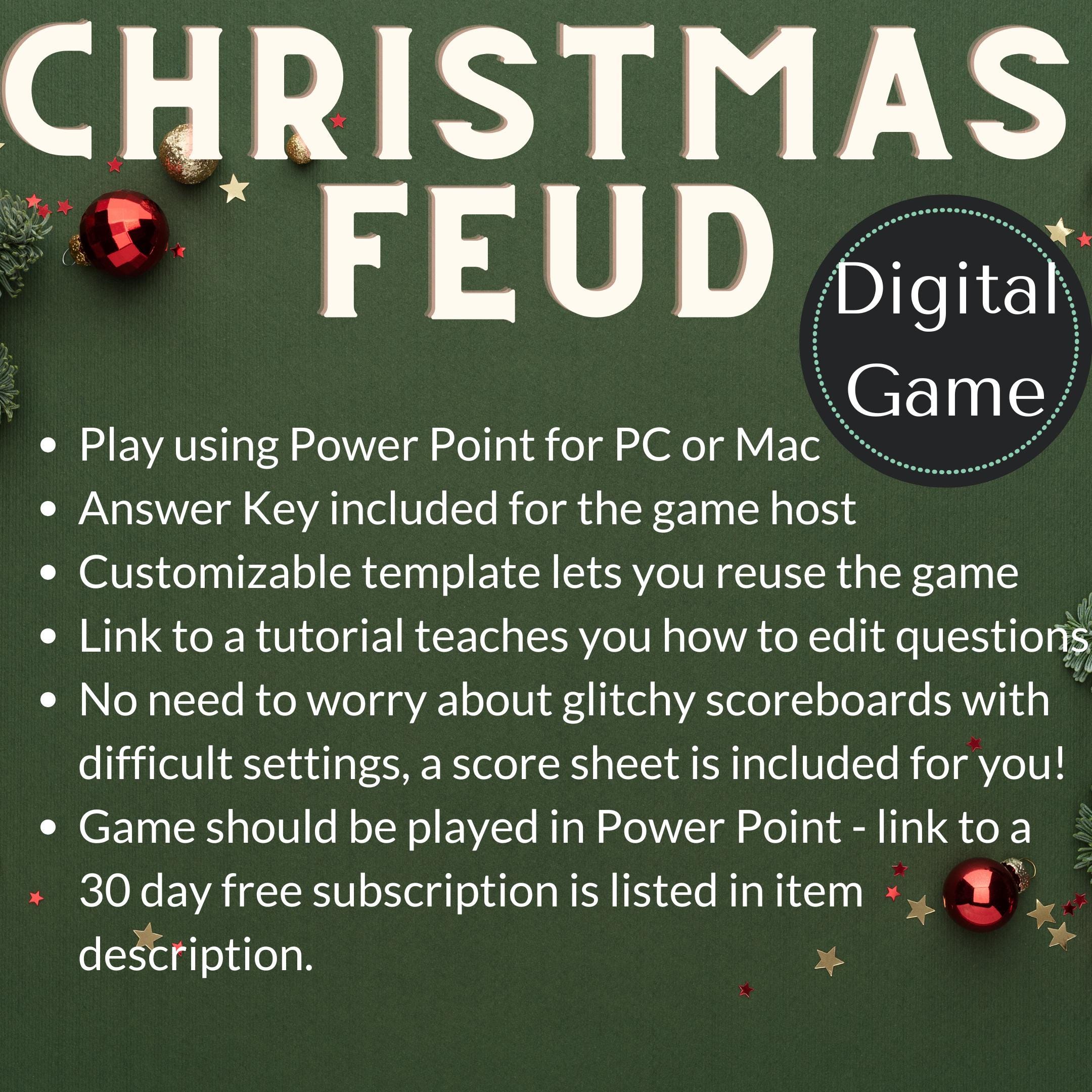 Christmas Family Feud Game: Holiday Party Fun (customizable Powerpoint ...
