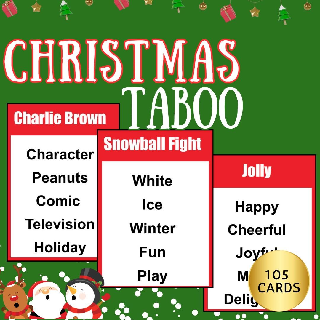 Christmas Taboo Game: Holiday Party Fun (printable) - Etsy