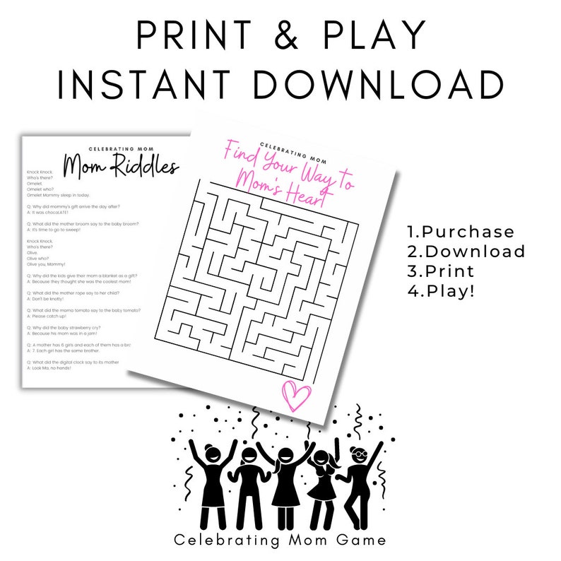 Mother's Day Mommy Maze Game: Printable Party Activity (digital ...