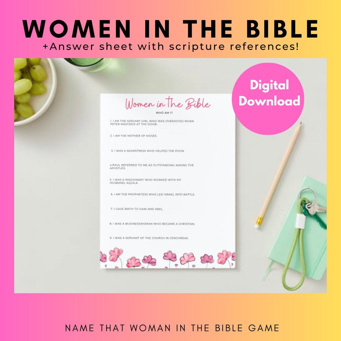BIBLE TRIVIA GAME Women in the Bible Game Name That Woman in the Bible ...