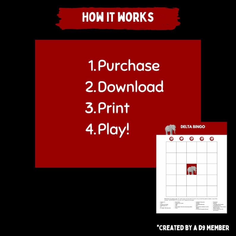 Delta Sigma Theta Bingo Game: Founders' Day Activity (digital Download ...