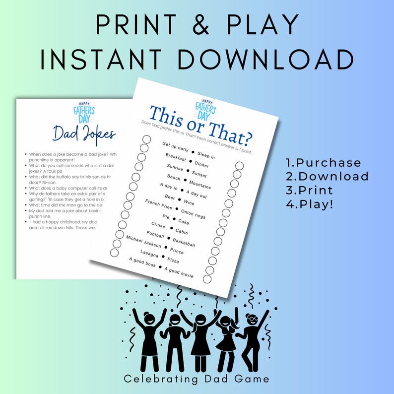 Father's Day This or That Game: Family Fun (PDF Printable) - Etsy