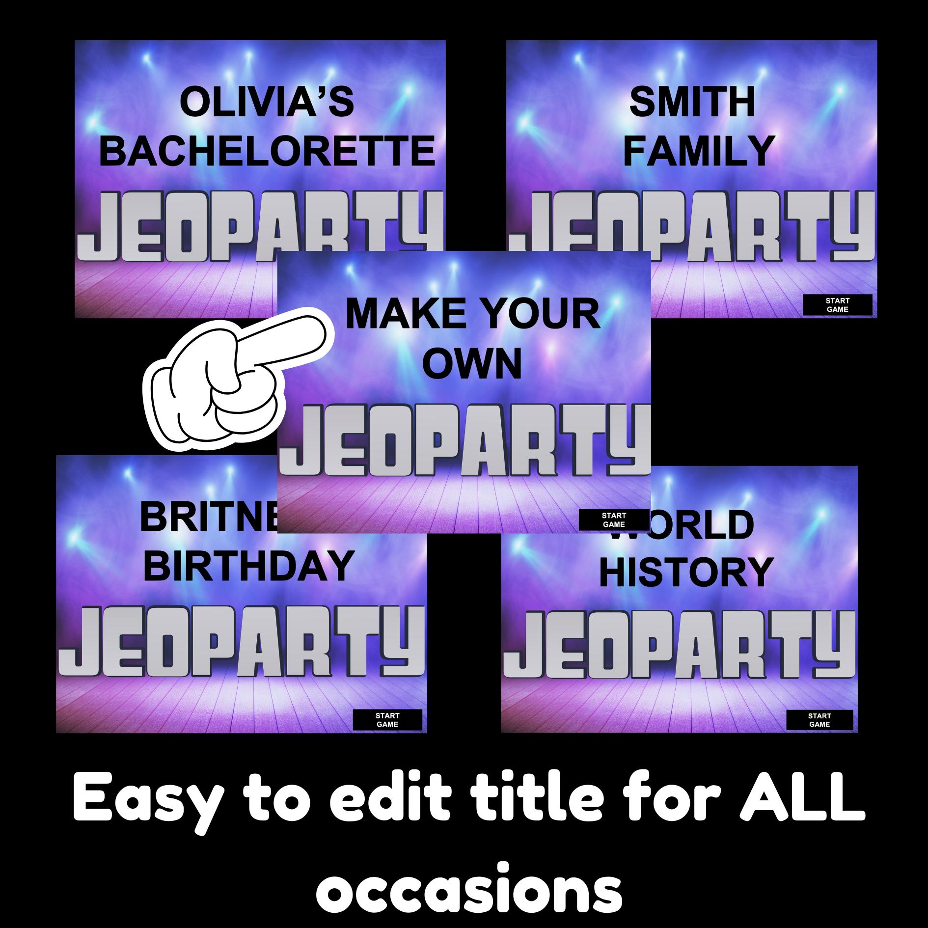 Customizable Jeopardy Powerpoint Template: Game Show for All Occasions (editable Download) - Etsy