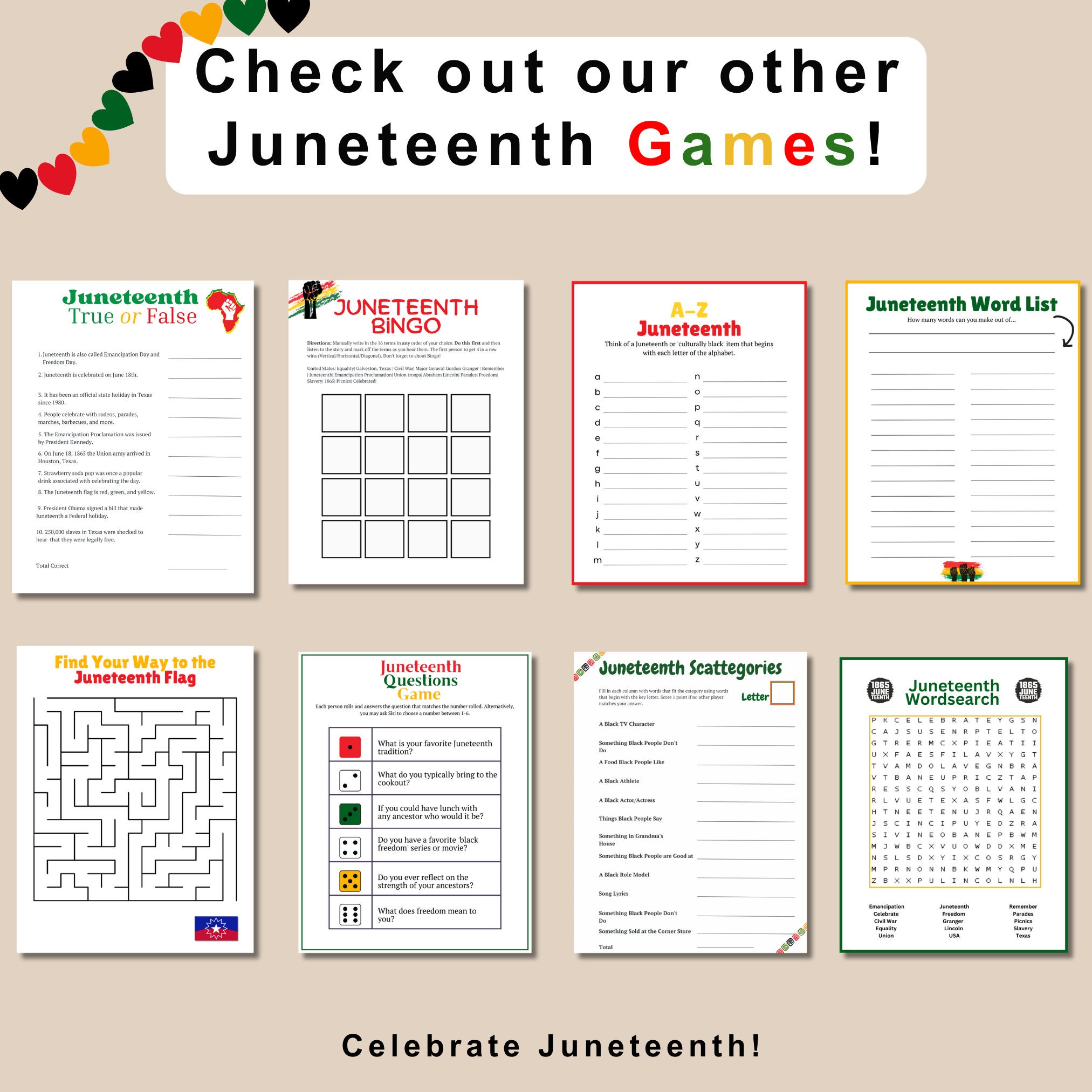 JUNETEENTH ACTIVITY Juneteenth Game PRINTABLE Scattegories Juneteenth ...