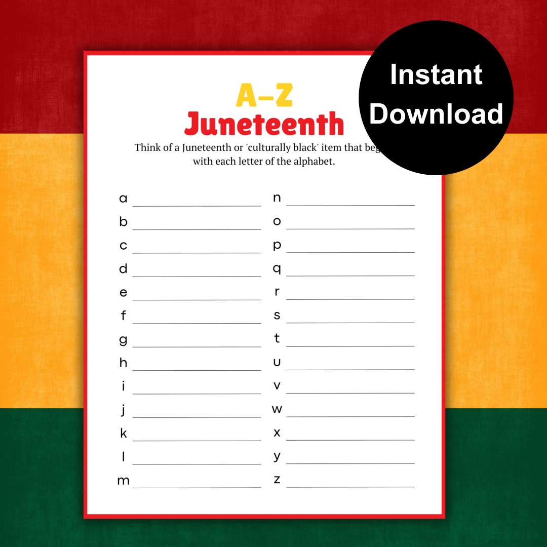 Juneteenth A to Z Game: Fun Black History Trivia (PDF) - Etsy Canada
