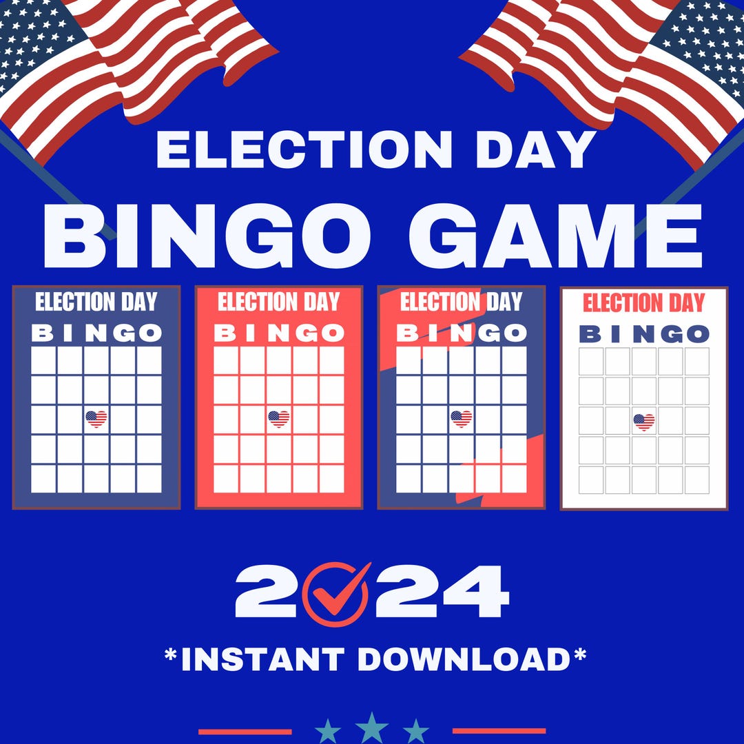 Election Day Bingo Printable Game Instant Download Election Game ...