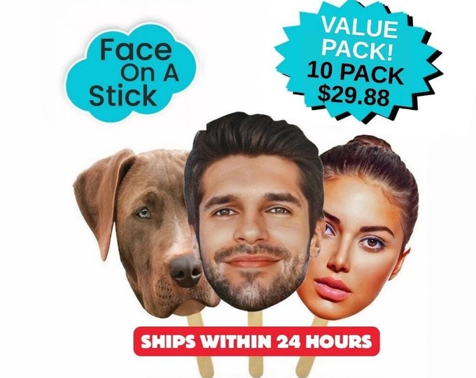 Face Stick, Face on a Stick Prop, Photo Face Stick, Big Head on a Stick ...
