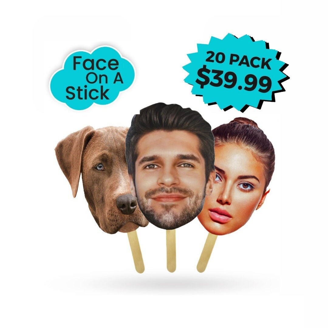 Face on A Stick Big Head Cutouts Big Head Graduation Face Bachelorette ...