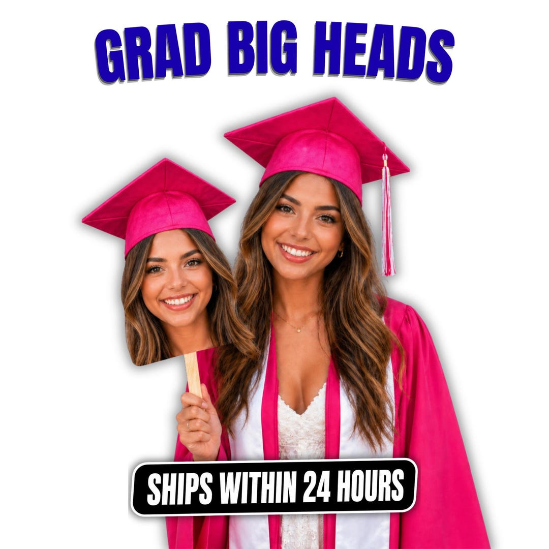 Graduation 2026 Big Heads on a Stick, Face on a Stick, Graduation Fan ...