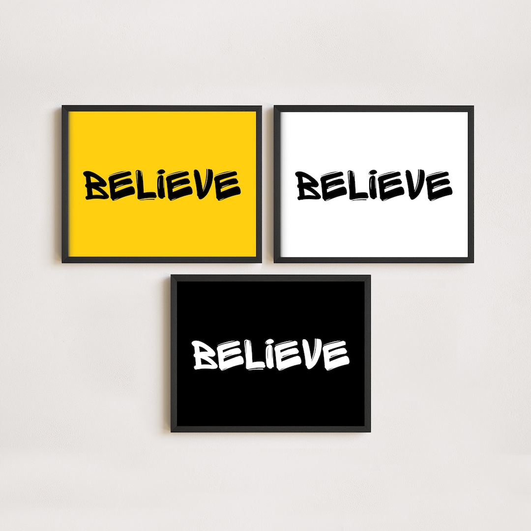 Believe Framed Sign, Motivational Wall Art, Coffee Sign - Etsy