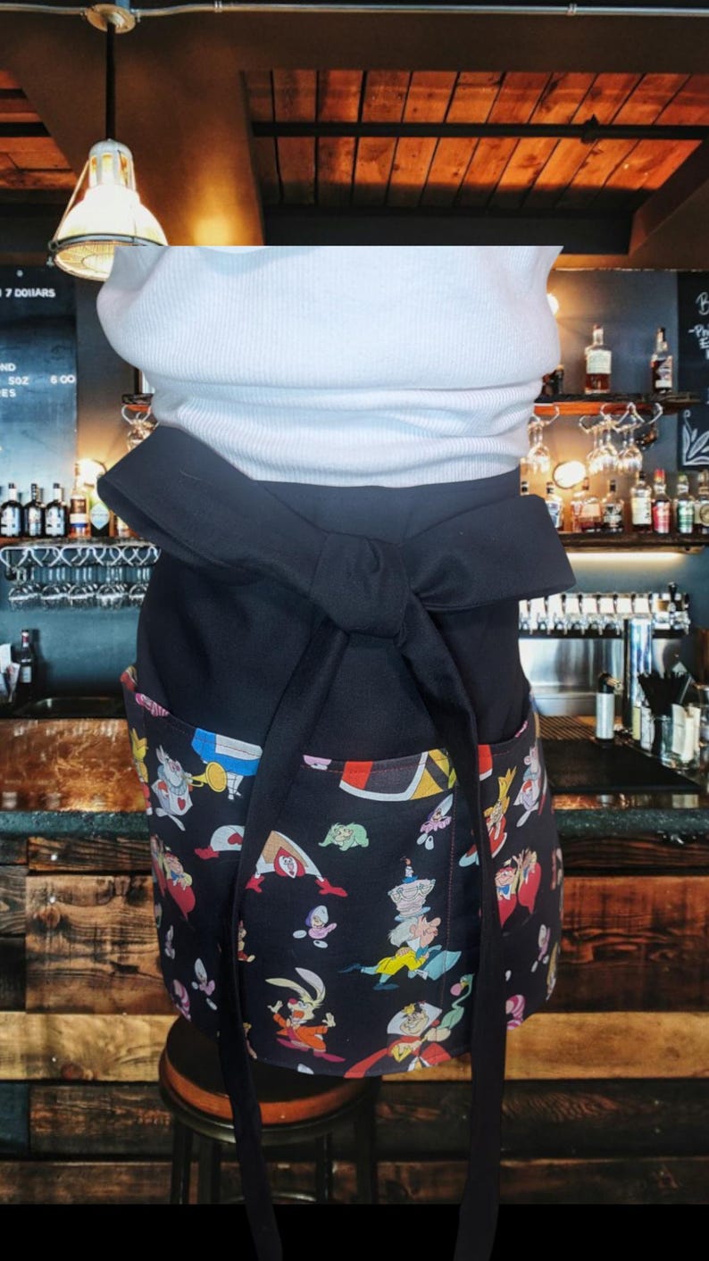 Alice Lost in Wonderland Apron: Cotton Half Apron With Pockets - Etsy
