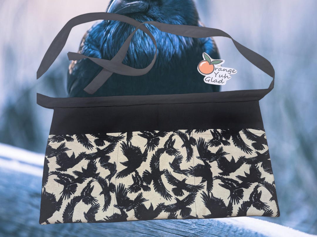 Ravens in Flight on Flannel Waiter/ Bar/ Server/ Teacher/ Housekeeping ...