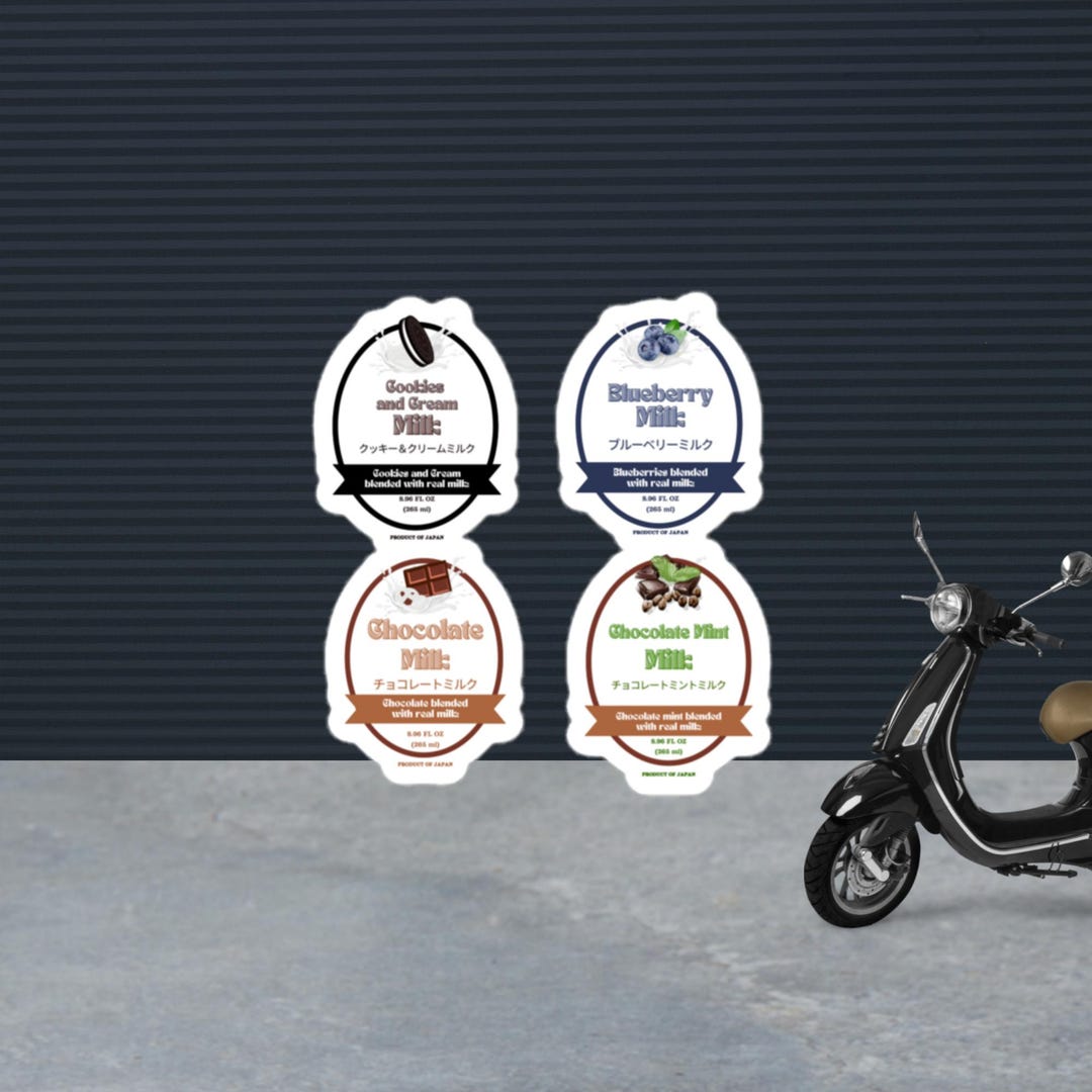 Delicious Milk Flavors Stickers Fun and Vibrant Designs - Etsy