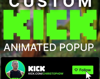 Custom Kick Follow Button Animation, Youtube Video Intro Social Media Lower Thirds, Stream ...