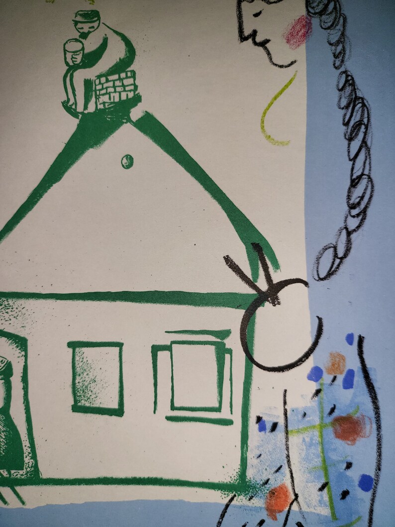 Marc Chagall - the Blue House (orig. Lithograph) - Etsy