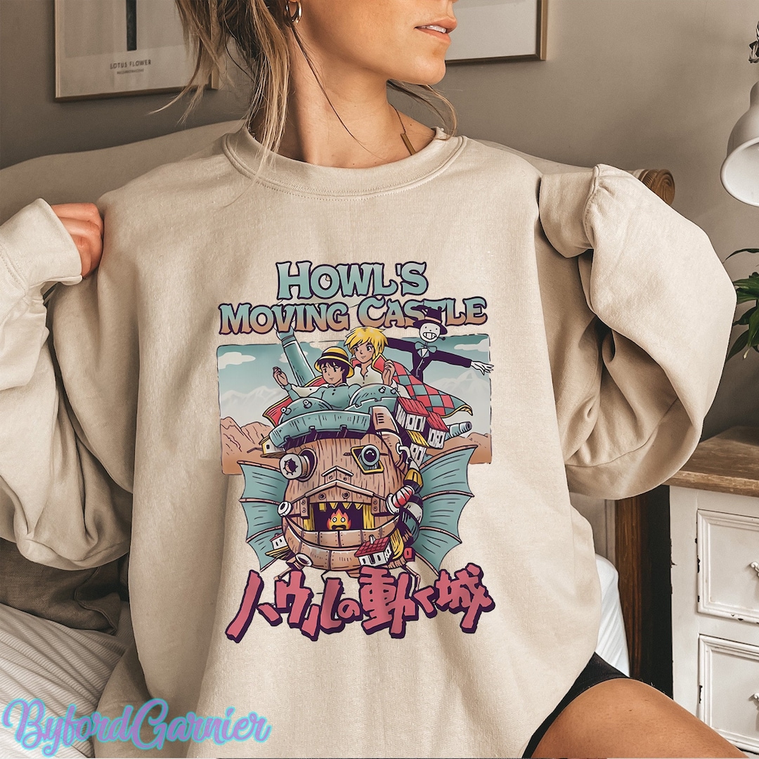 Howl's Moving Castle Sweatshirt, Anime Shirt, Anime Howls Moving Castle ...