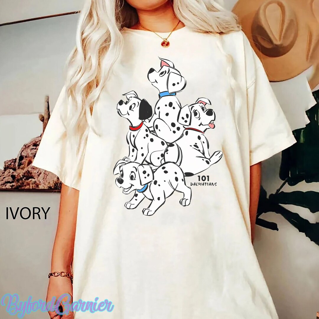 Retro Disney 101 Dalmatians Group Shot Shirt, Dalmatians Dog Lover T-shirt, Funny Disney Family ...