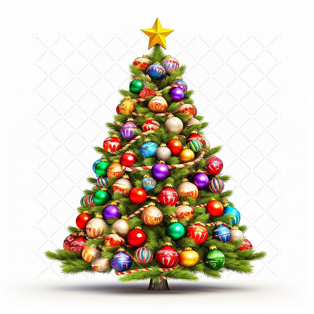 Illustrations Christmas Trees Bundle Clipart, 10 High Quality Jpgs ...