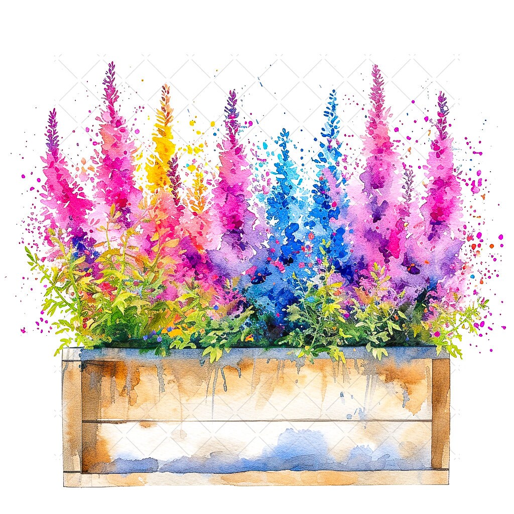 Astilbes Flowers in Box Bundle Clipart, 10 High Quality Jpgs ...