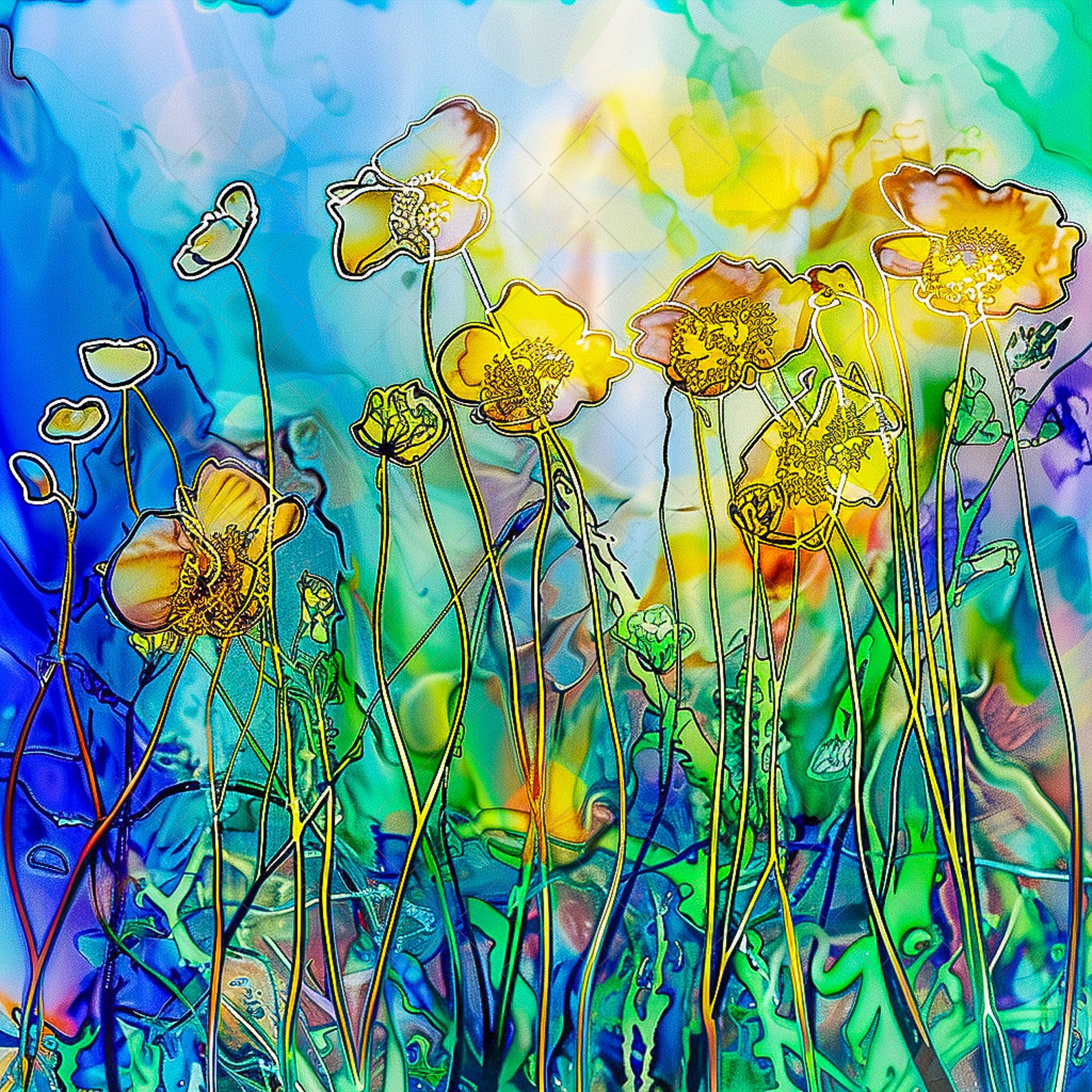 Wild Flowers Bundle Clipart, 10 High Quality JPG, Watercolor Flowers ...