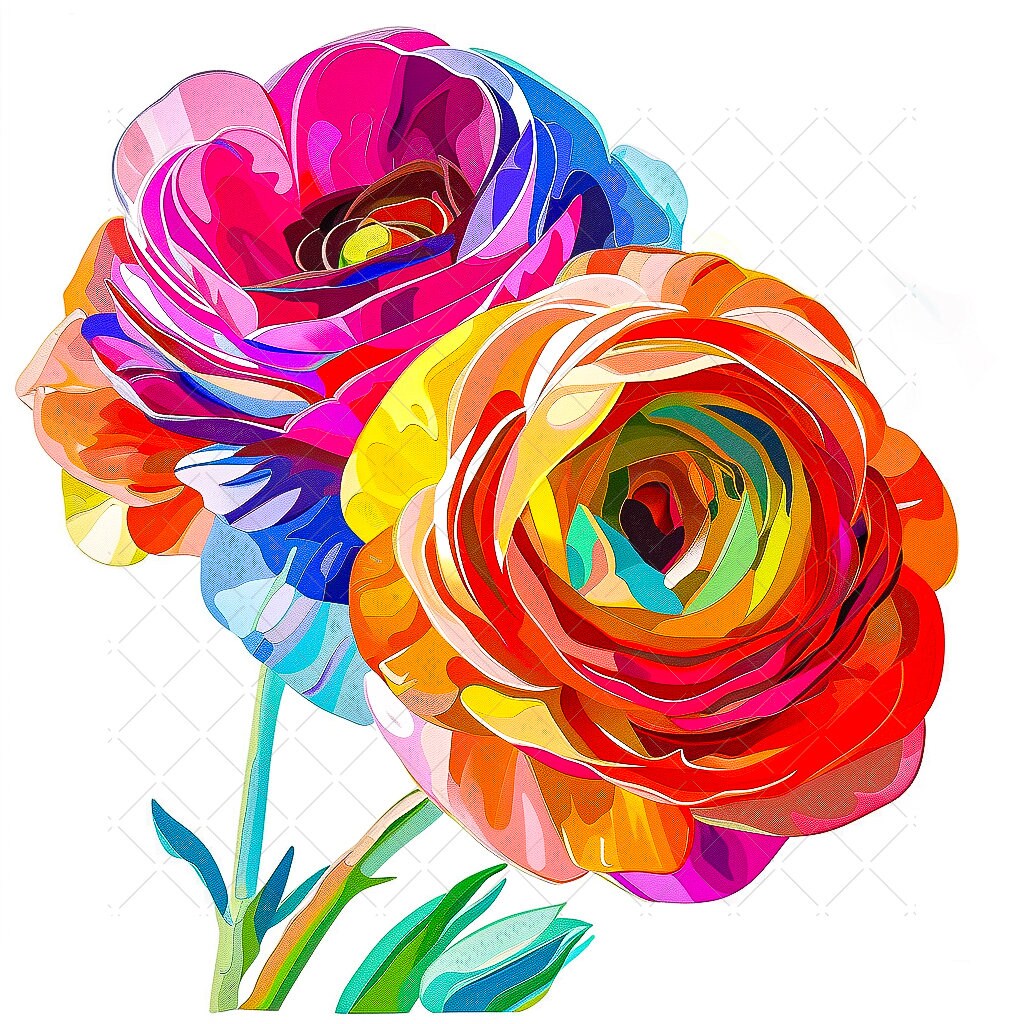 Single Flower Bundle Clipart, 10 High Quality Jpgs, Watercolor Flower ...