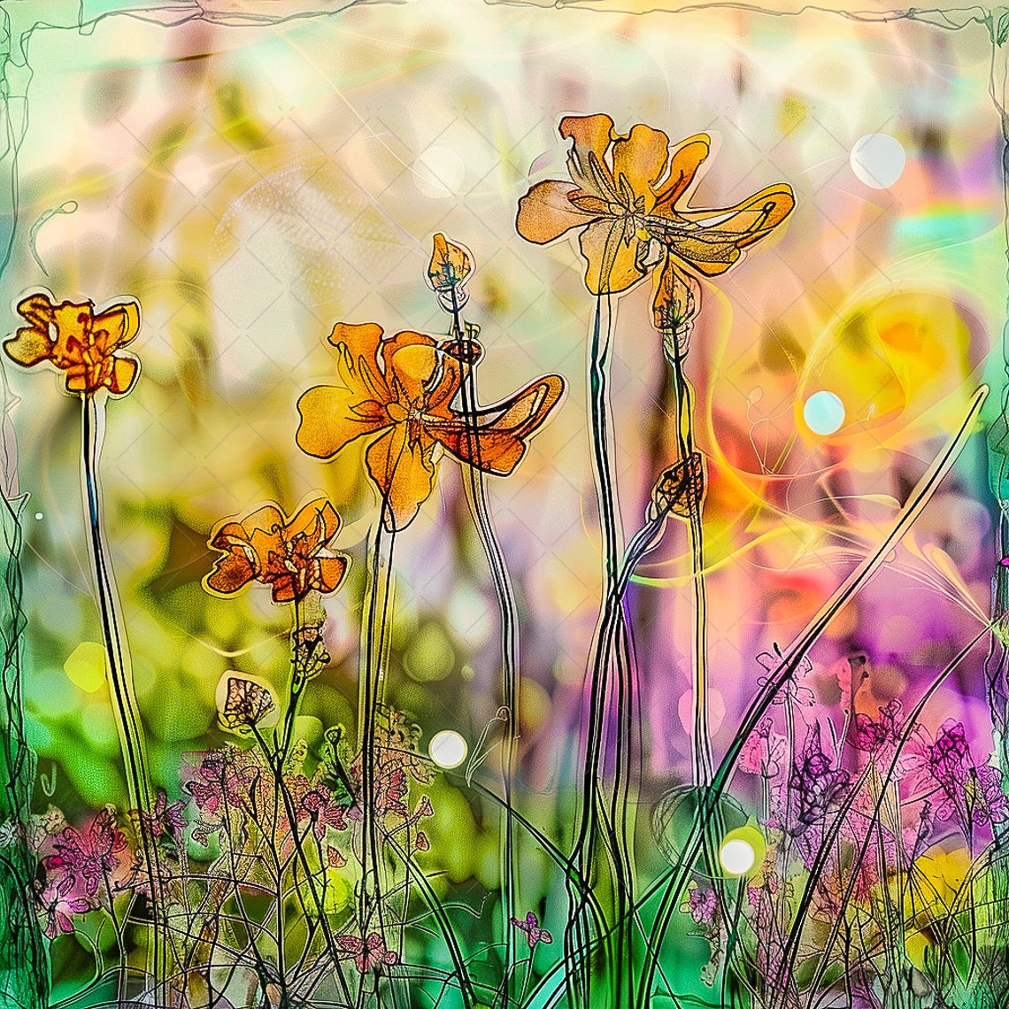 Wild Flowers Bundle Clipart, 10 High Quality JPG, Watercolor Flowers ...